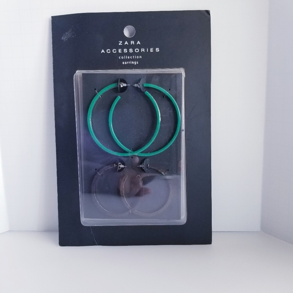 Zara | Jewelry | Zara Accessories Collection Open Hoop Earring Set ...